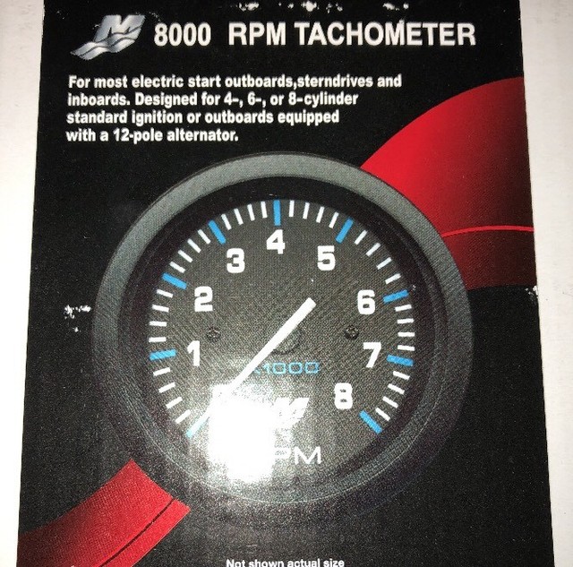 Analog Tacho Rev Counter 8000rpm Gauge for Mercury Mariner OUTBOARD 79 ...