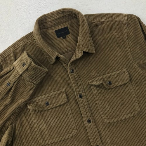 Lucky Brand Shirt Men's Large Brown Corduroy Button Up Big Cord Utility ...