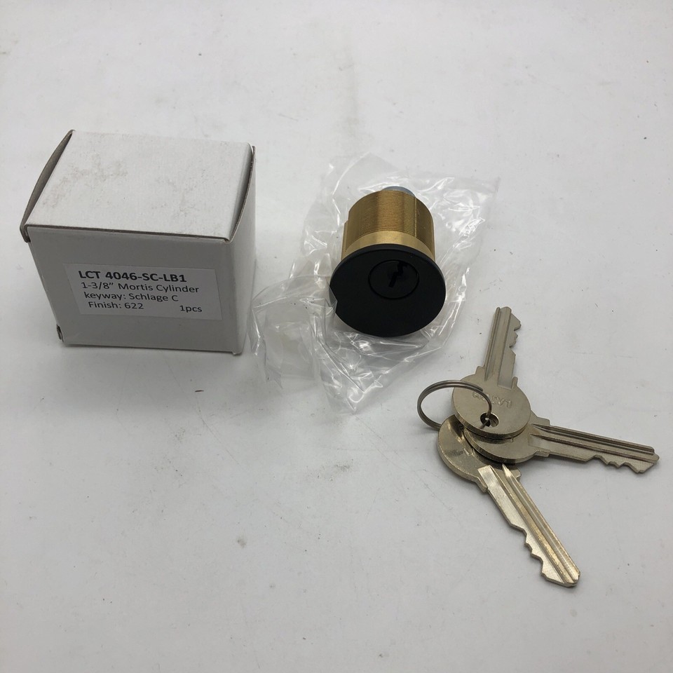 Latch Mortise Lock Cylinder LCT 4046-SC-LB1 1-3/8" Length 3 Keys ...