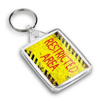 1x Rectangle Keyring Restricted Area Warning Sign #51894 | eBay