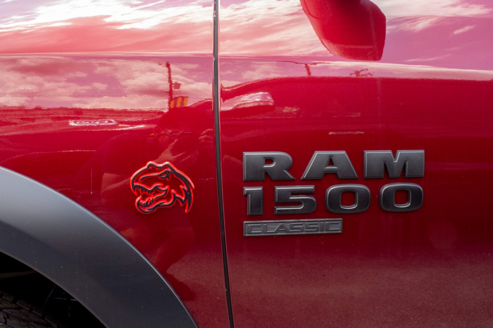 PAIR Dinosaur T-Rex TRX Emblem Badge fits Dodge Ram Logo Black Red | eBay