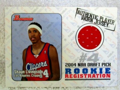 SHAUN LIVINGSTON RC 2004-05 BOWMAN ROOKIE PATCH CARD!CLIPPERS G RC ...