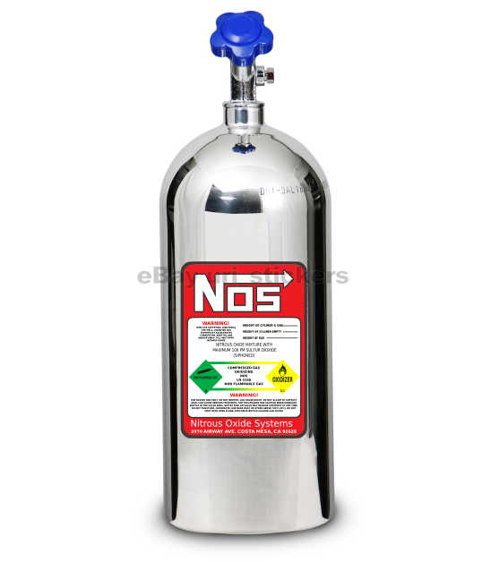 Nos Nitro Nitrous Oxide Tank Replacement Label Vinyl Decal Sticker +UV ...