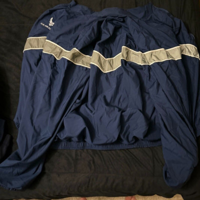 USAF US Air Force USAF PTU PT Physical Fitness Jacket Blue LARGE LONG ...