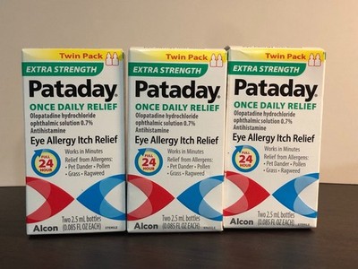 (3box) Pataday Extra Strength Once Daily Relief TWIN PACK 2.5mL | eBay