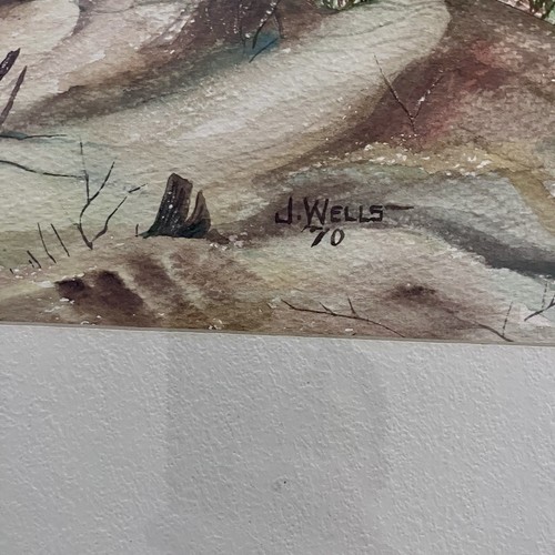 Jake Wells (1918-1999) Signed 1970 Watercolor Painting, Missouri Mills ...