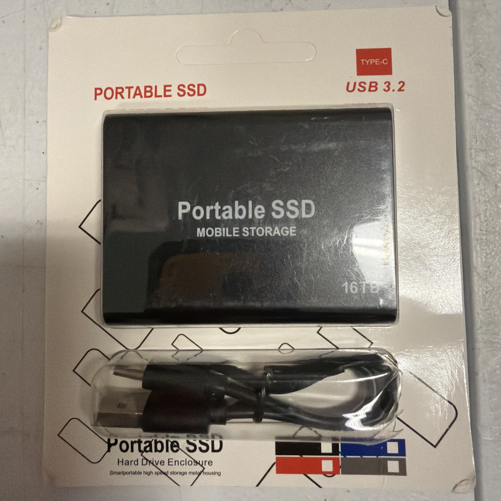 16TB Portable SSD Hard Drive With USB C Cable Unbranded New In Package ...