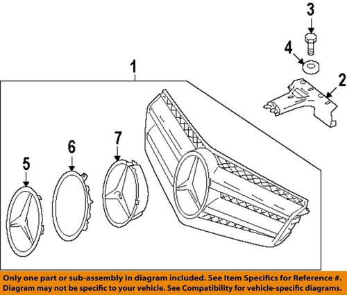 MERCEDES OEM 08-23 C250 Front Bumper Grille Components-Emblem Support ...