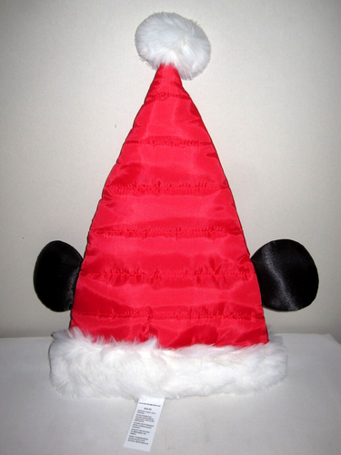 Official Disney Christmas Holiday Mickey Mouse Quilted Puffer Santa Hat ...