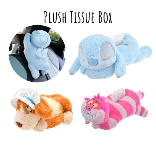 Charming Plush Tissue Box Holder Featuring Disney's Stitch, Cheshire ...