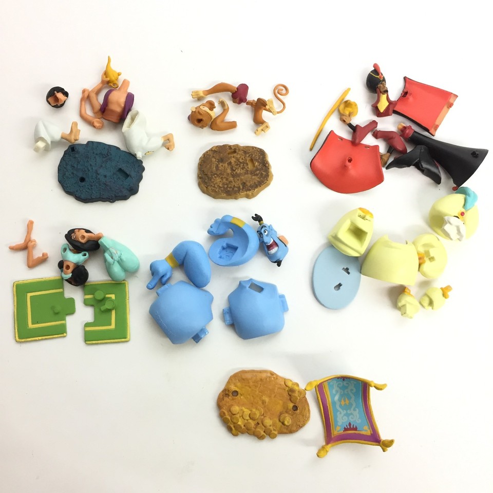 【Used】 Choco Party Disney Mini Figure Aladdin 7pcs Set Tomy Japan choco ...