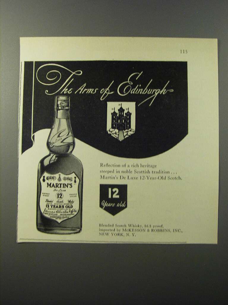 1953 Martin's Scotch Ad - The arms of Edinburgh | eBay
