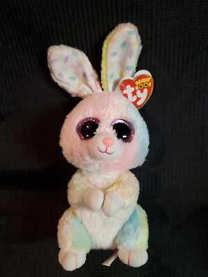 2017 TY Beanie Boo Bubby Easter Rabbit Bunny 12" Plush Pastel Tie Dye ...