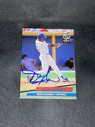 Donald Harris 1992 Fleer Ultra #443 Texas Rangers Autographed Signed ...