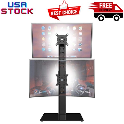 Dual Monitor Stand - Vertical Stack Screen Free-Standing Monitor Riser ...