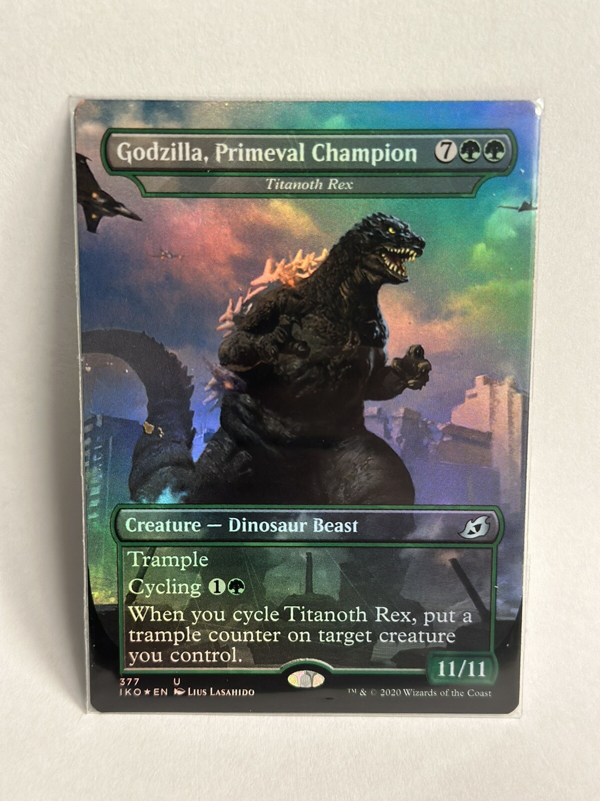 MTG Godzilla, Primeval Champion *FOIL* Ikoria: Lair of Behemoths 377 NM ...