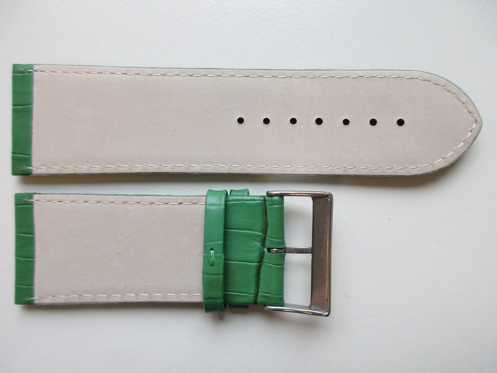 Pickle green alligator print 30 MM leather watch band strap | eBay