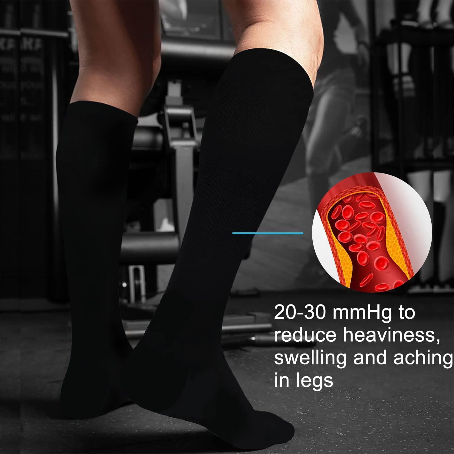 XXXL Compression Socks Wide Calf For Blood Circulation Muscle Fatigue ...