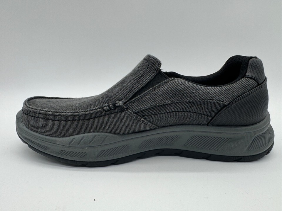 NEW Skechers Cohagen Canvas Slip On Men memory foam Shoe SZ 10 in Black ...