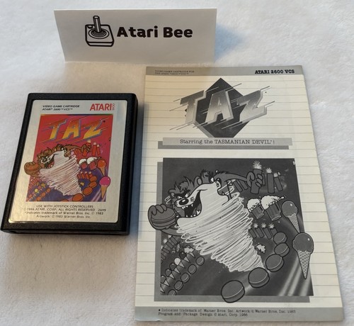 TESTED TAZ VGC Atari 2600 Game Cartridge and Instruction Manual 1983 ...