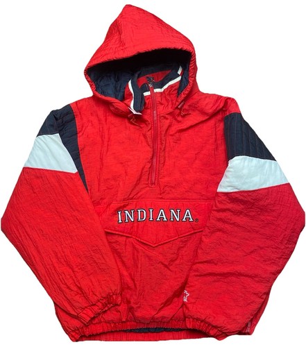 VTG 90s Starter Indiana Hoosiers Jacket Mens Red Full Zip Long Sleeve ...