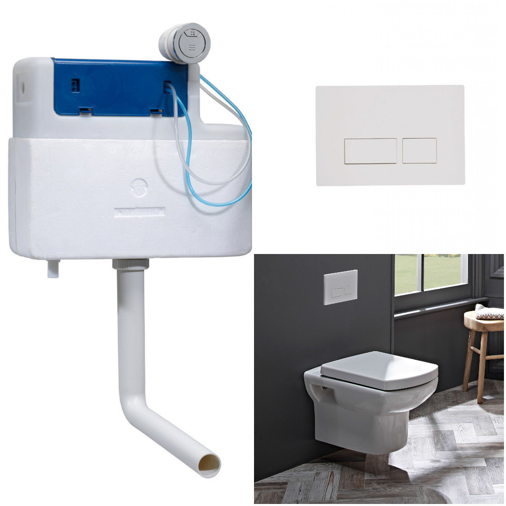 Dual Flush Compact Air Concealed Cistern Back to Wall Choice Of Flush ...