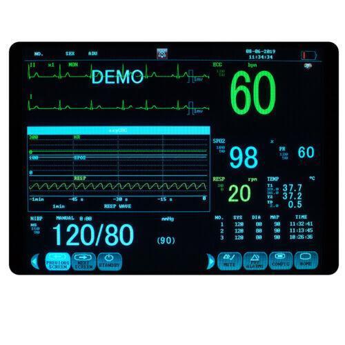 Hospital 12" Patient Monitor ICU/CCU Vital Signs SpO2,PR,NIBP,ECG,RESP ...