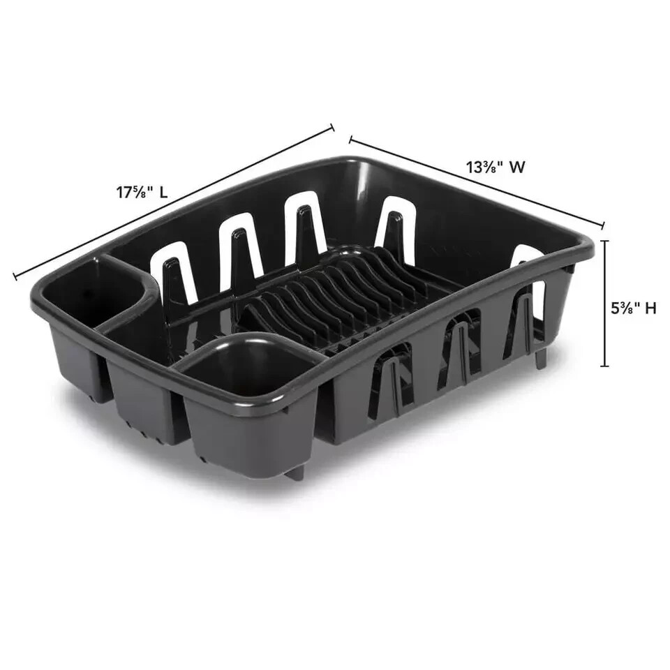 Dish Drying Rack, Sterilite Dish Rack with Self Draining Base, Black | eBay