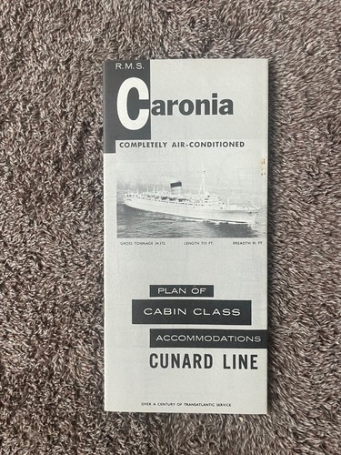 Cunard Line / Cunard White Star - rms Caronia - Cabin Class - Deck Plan ...