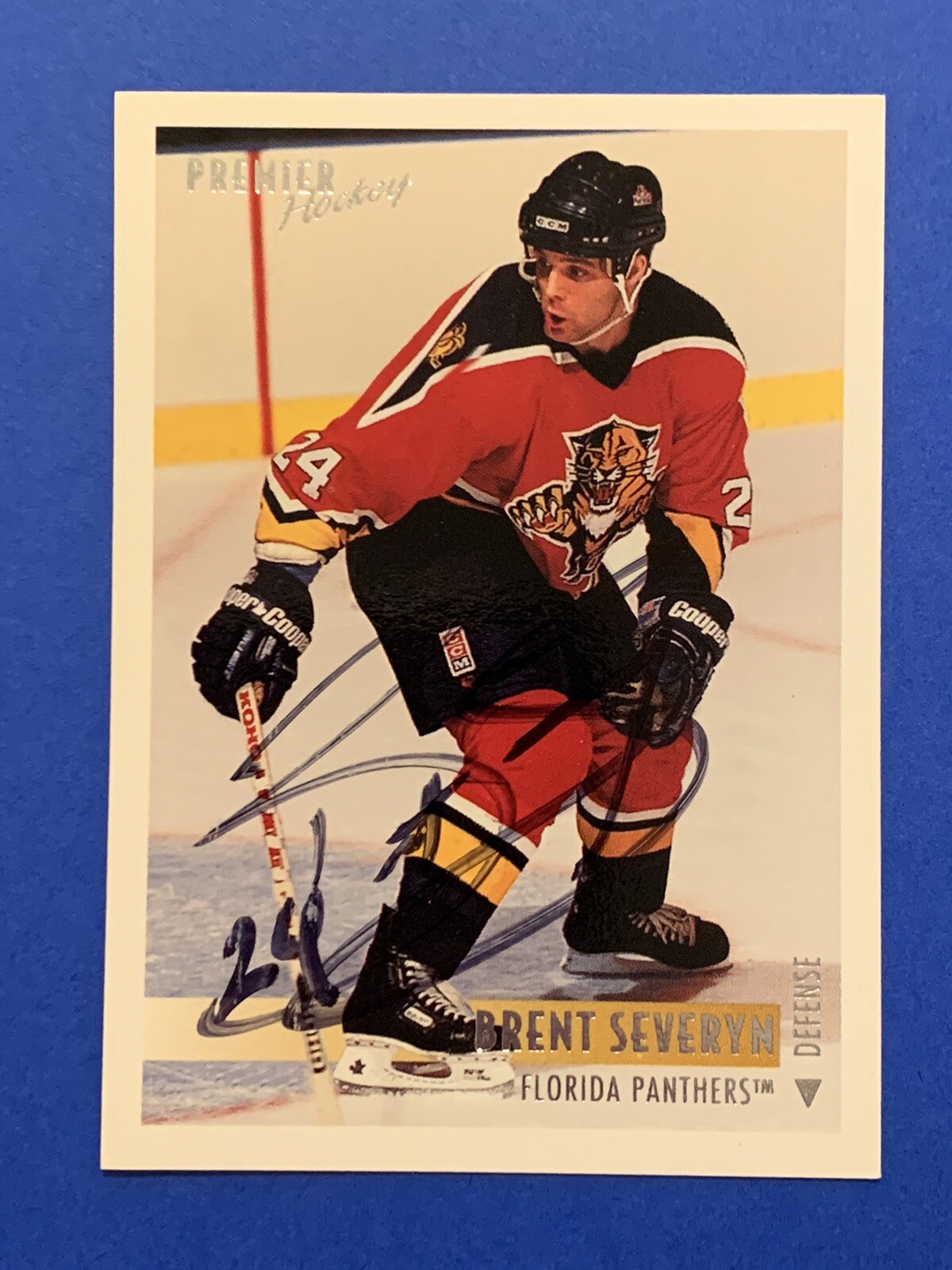 BRENT SEVERYN Signed 1994-95 Topps Premier #334 Florida Panthers ...