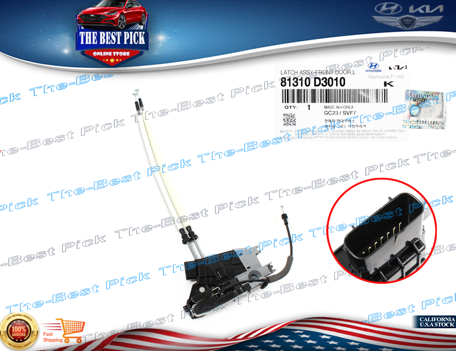 FRONT Door Lock Actuator LEFT ⭐GENUINE⭐ For 2016-2021 Hyundai Tucson ...