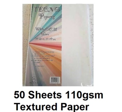 Tecno Papers White OCM Wove 110gsm textured A4 Elegant Paper 50 Sheets ...