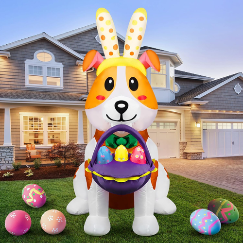 5FT Easter Inflatables Outdoor Decorations Dog Blow up Yard Decorations ...