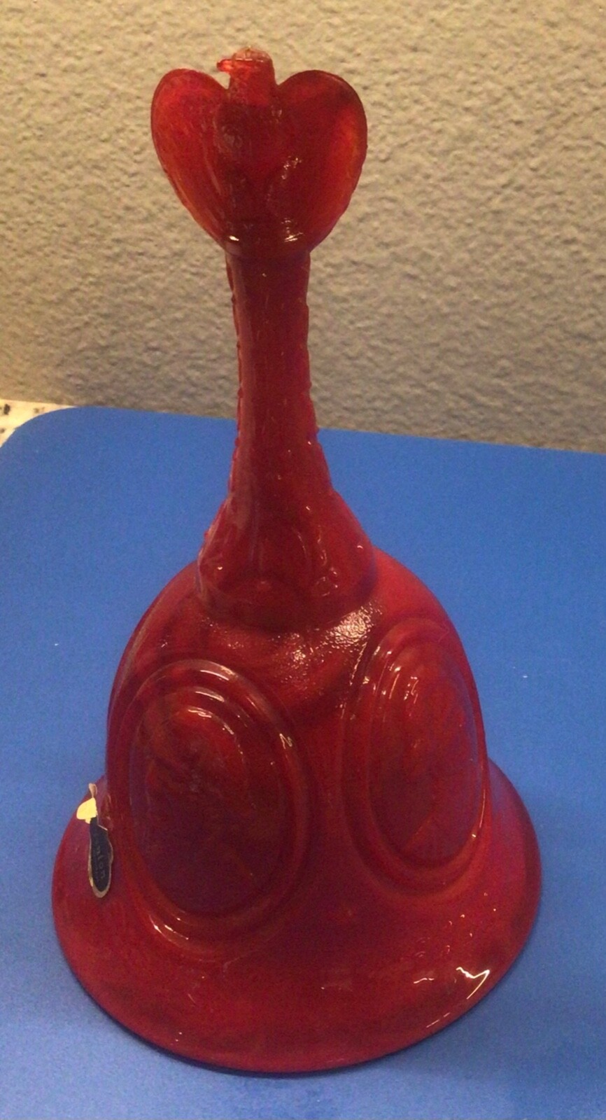 Fenton Red Slag Glass Bicentennial Bell Eagle Glows Cadmium 6.5in | eBay