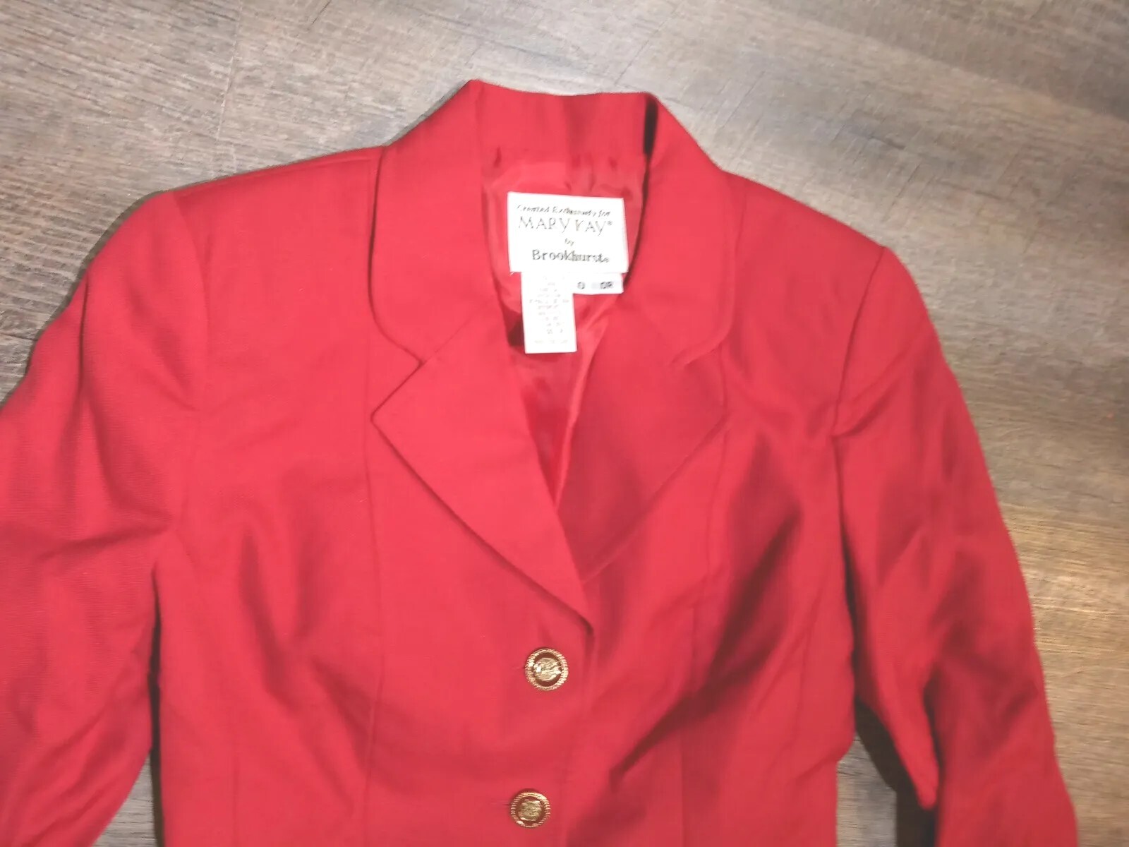 Vintage Mary Kay Red Consultant Jacket Logo MK Button… - Gem