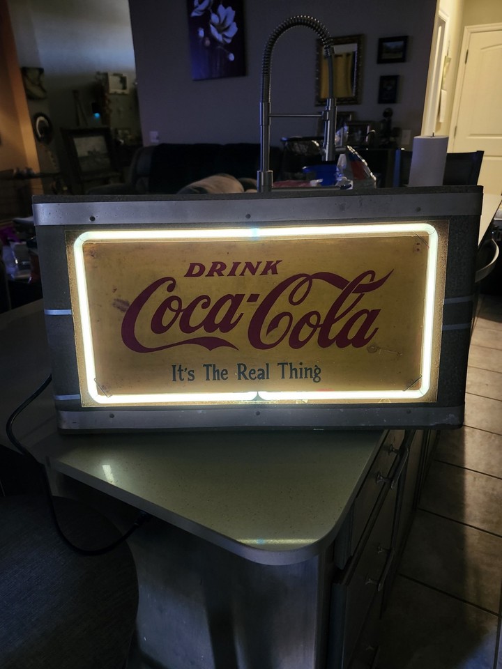 Rare COCA-COLA reverse Painted Backlit Neon Advertising Sign | eBay