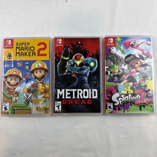 Nintendo Switch Splatoon 2 Metroid Dread & Mario Maker 2 Games Cib ...