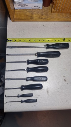 Vintage Snap-on Tools USA 8pc RARE Black Handled Screwdriver Set Lot | eBay