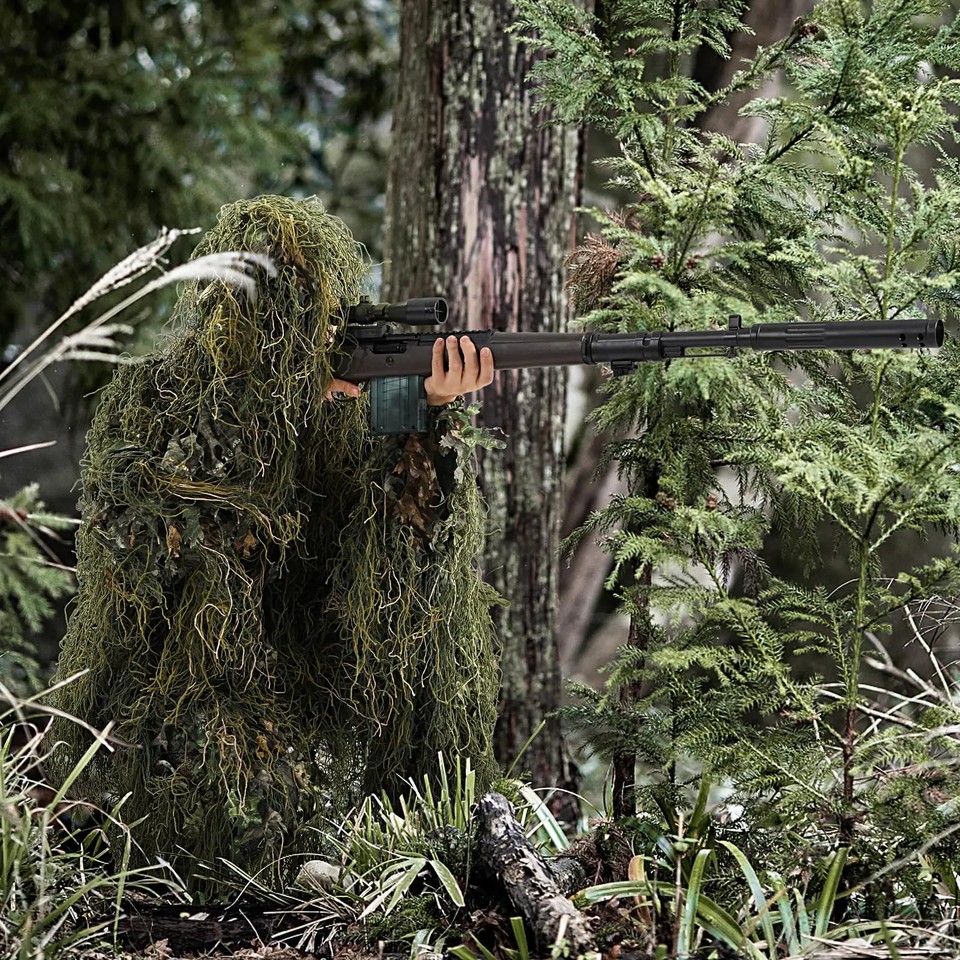Ghillie Suit Gilly Hunting Suits Pants 3DLeaf Camo Coveralls ...