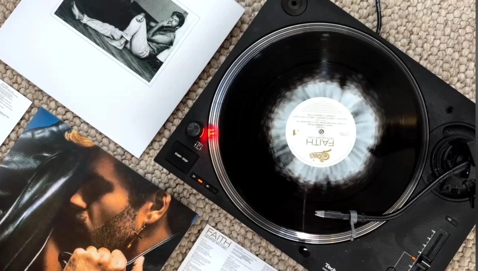 GEORGE MICHAEL Faith Blood Records Black White Splatter Vinyl LP ...