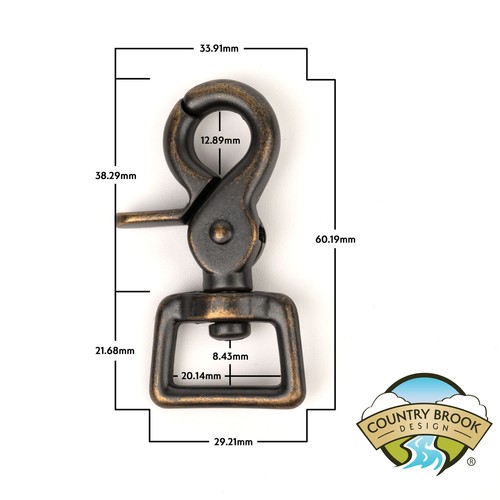 Country Brook Design® 3/4 Inch Aged Bronze Trigger Swivel Snap Hooks ...