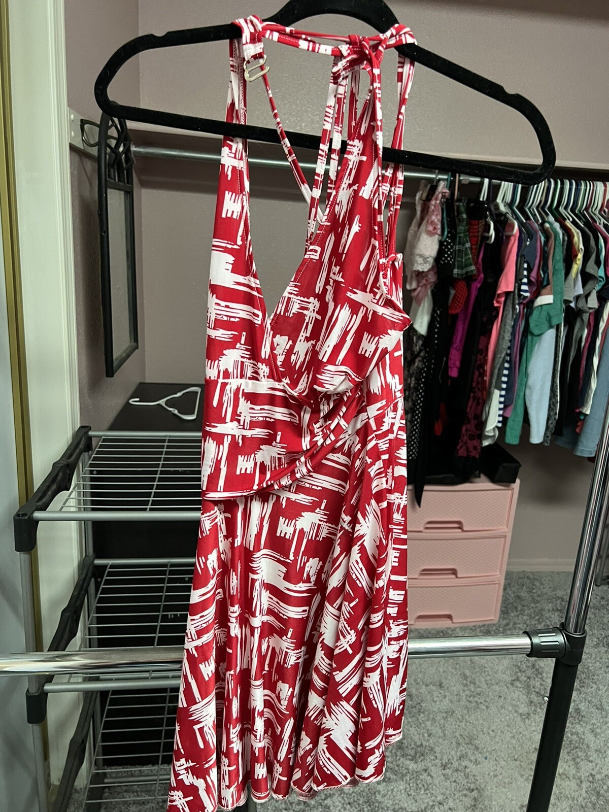 Red and white sundress | eBay