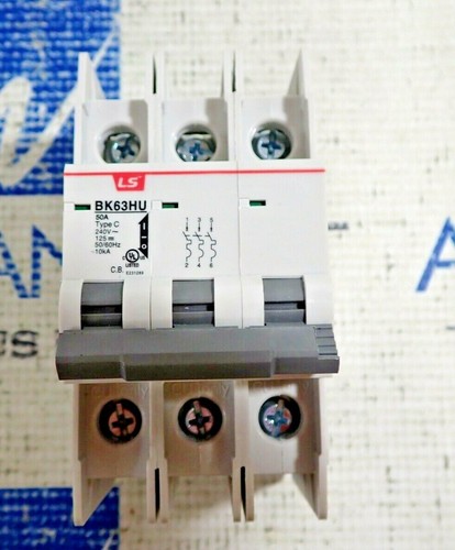 NEW LS ELECTRIC BK63HU 3P 50 Amp UL489 C Curve 10kA 240 Volt Feed Thru ...