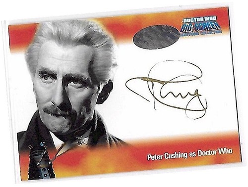 Dr Who Big Screen Additions A5 Peter Cushing Gold Facsimile Autograph ...
