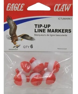 Eagle Claw Tip-up Line Markers 6 Red/White ICTUMARK1 | eBay