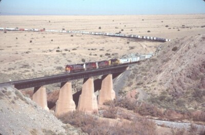 ATSF 653 C44-9W ABO CANYON NM (SANTA FE) ORIGINAL SLIDE 11-24-97 T9-16 ...