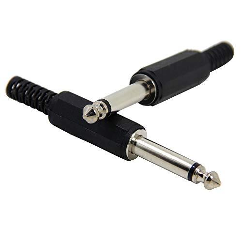 10-Pack 1/4-Inch Mono Phone Plug, Solder Type Cost-Effective Plastic 6 ...