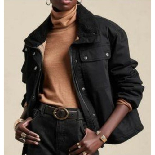 Banana Republic Black Varsity Women's Bomber Jacket Size M | eBay