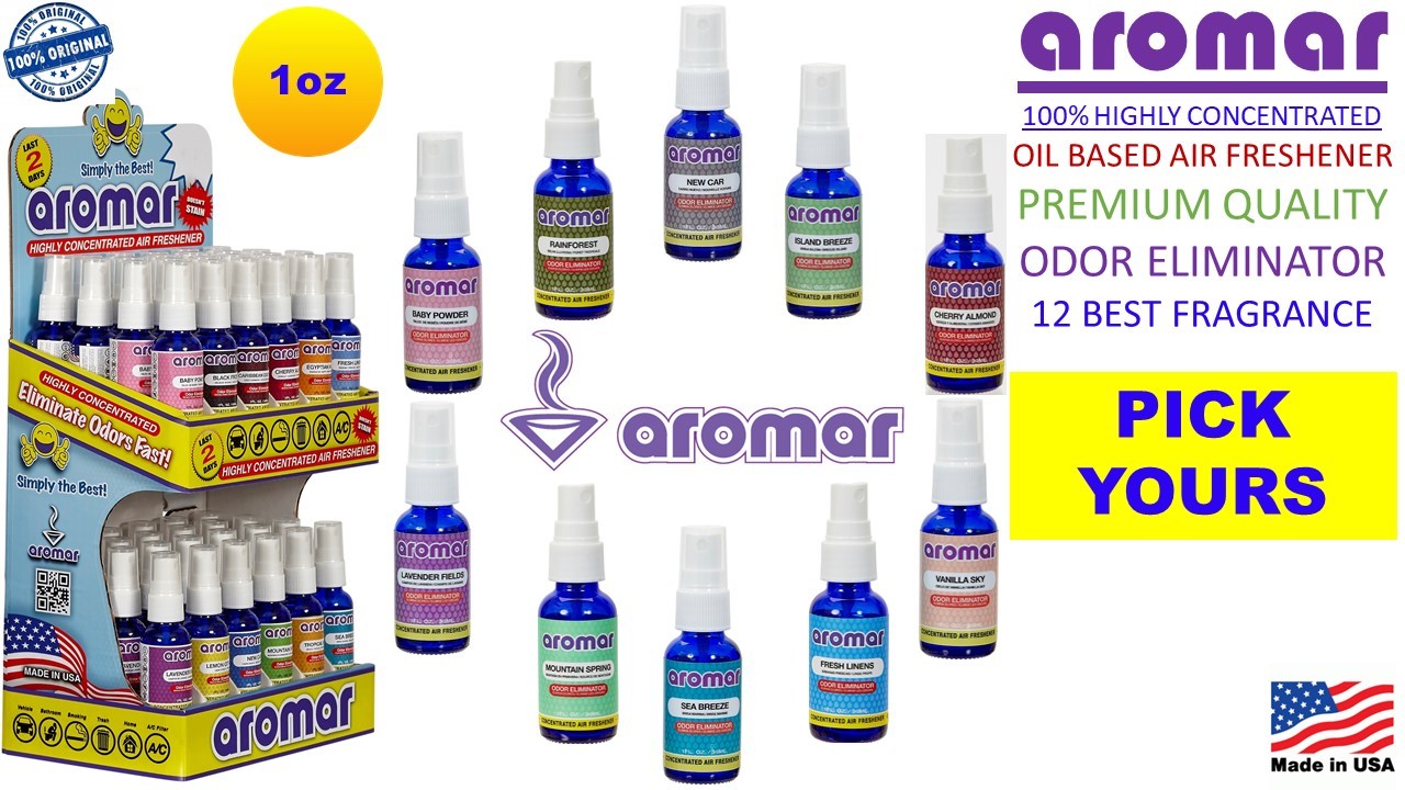 2X AROMAR 100% OIL HIGHLY CONCENTRATED AIR FRESHENER ELIMINATES ODORS ...