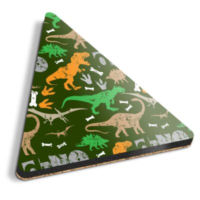 1x Triangle Coaster - Rustic Dinosaur T-Rex Dino Kids #14739 | eBay
